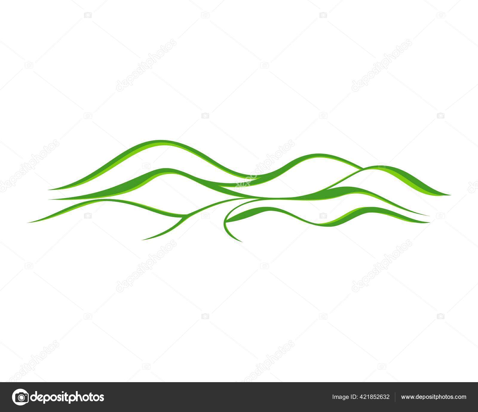 Abstract Green Mountain Outline Stock Vector by ©skyace 421852632