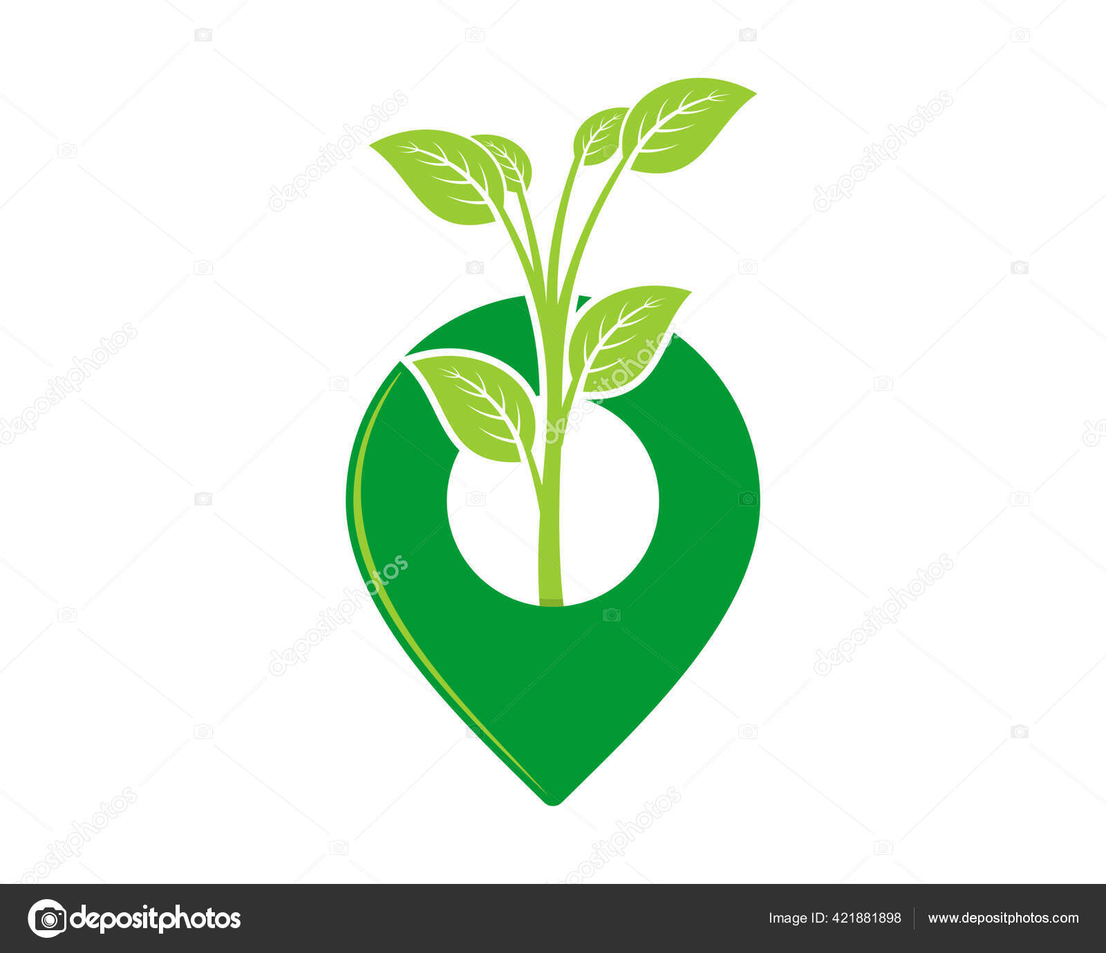 Pin Location Planting Tree Stock Vector by ©skyace #421881898
