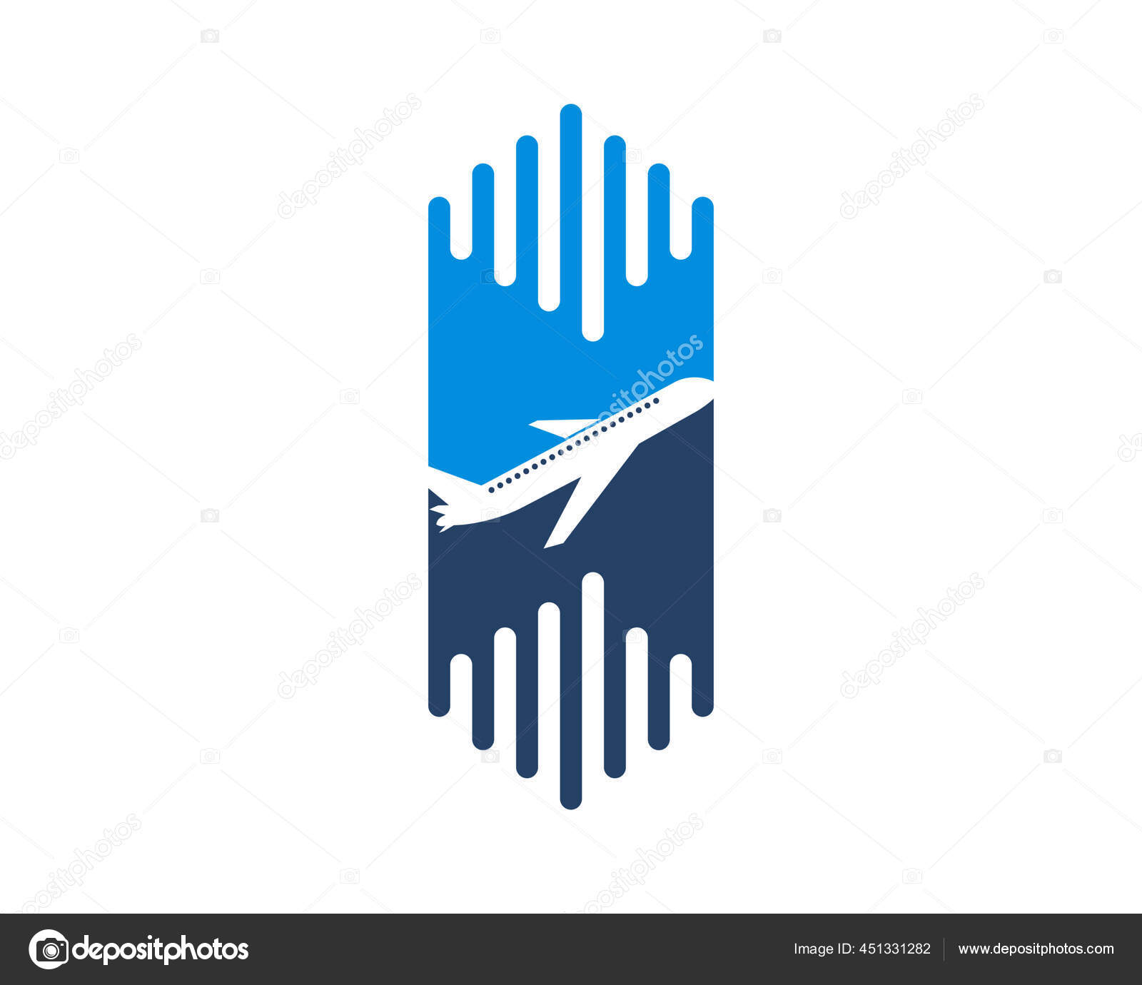 Flying Airplane Blue Background Stock Vector by ©skyace 451331282