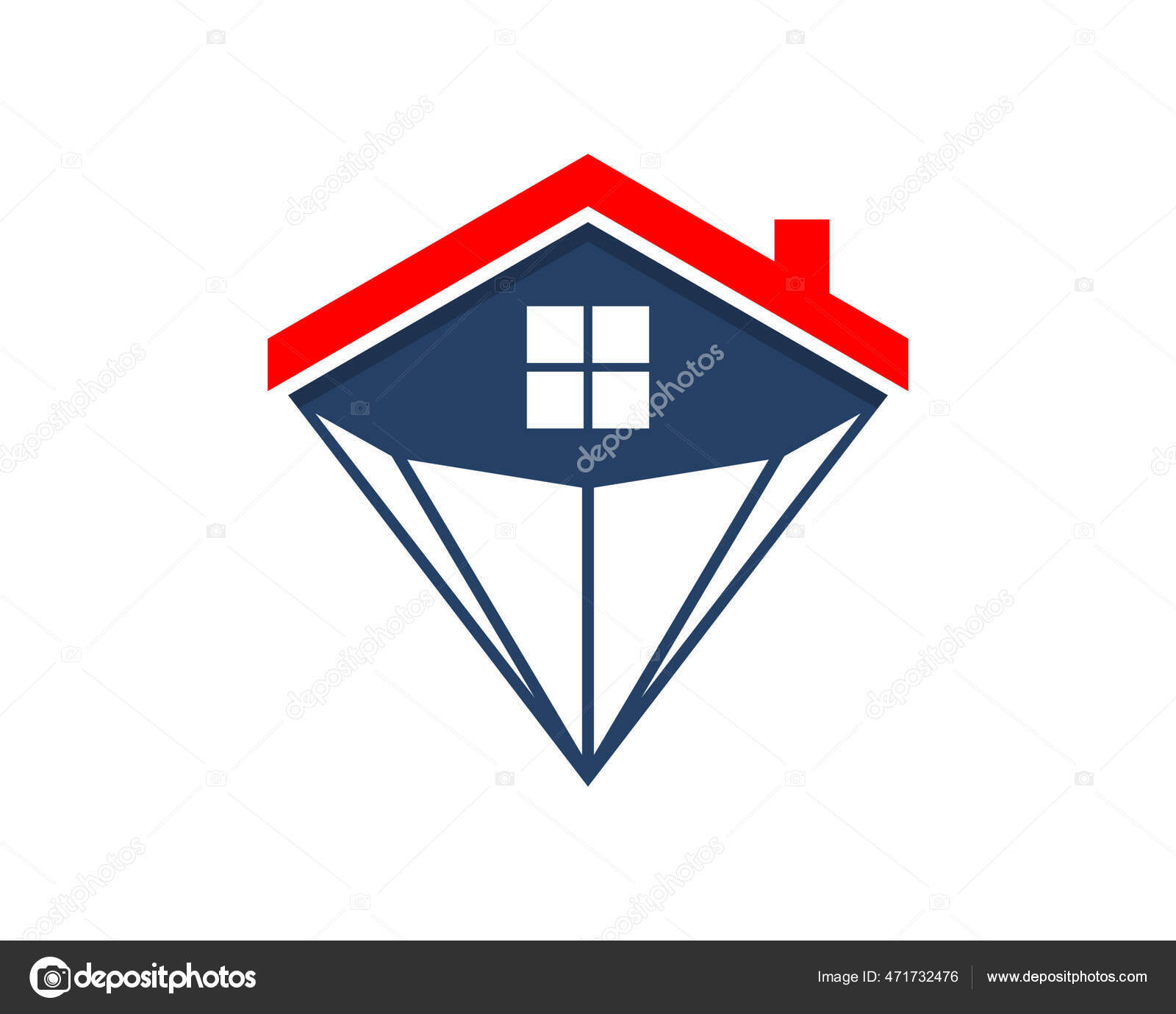 Combination House Diamond Gem Shape Stock Vector by ©skyace 471732476