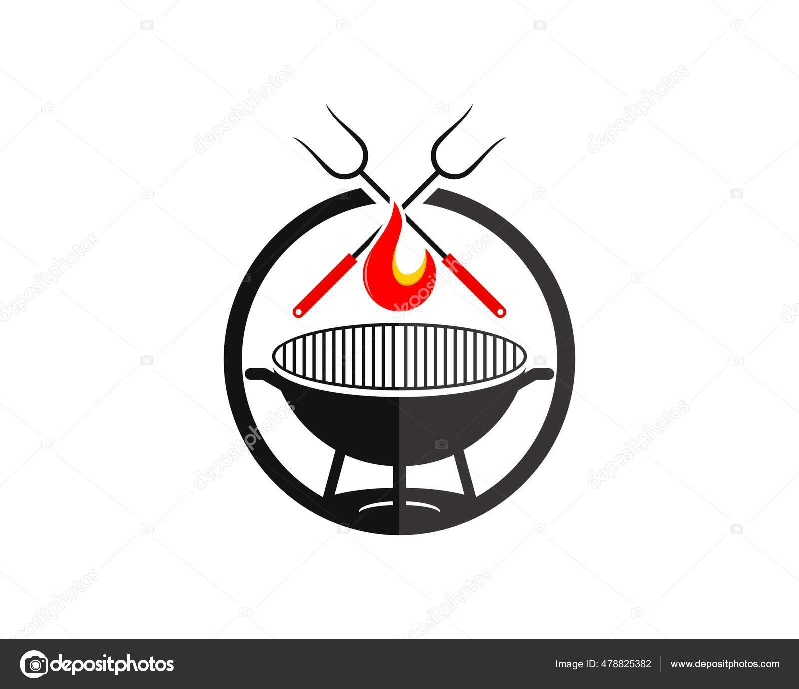 Circle Shape Barbeque Grill Fire Stock Vector by ©skyace 478825382