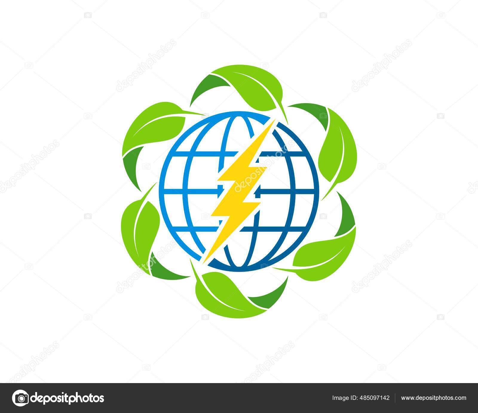 Circular Nature Leaf Abstract Globe Lightning Stock Vector by ©skyace ...