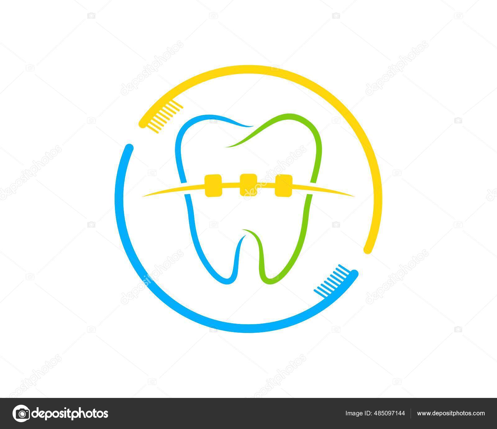 Circular Tooth Brush Healthy Tooth Braces Stock Vector by ©skyace 485097144