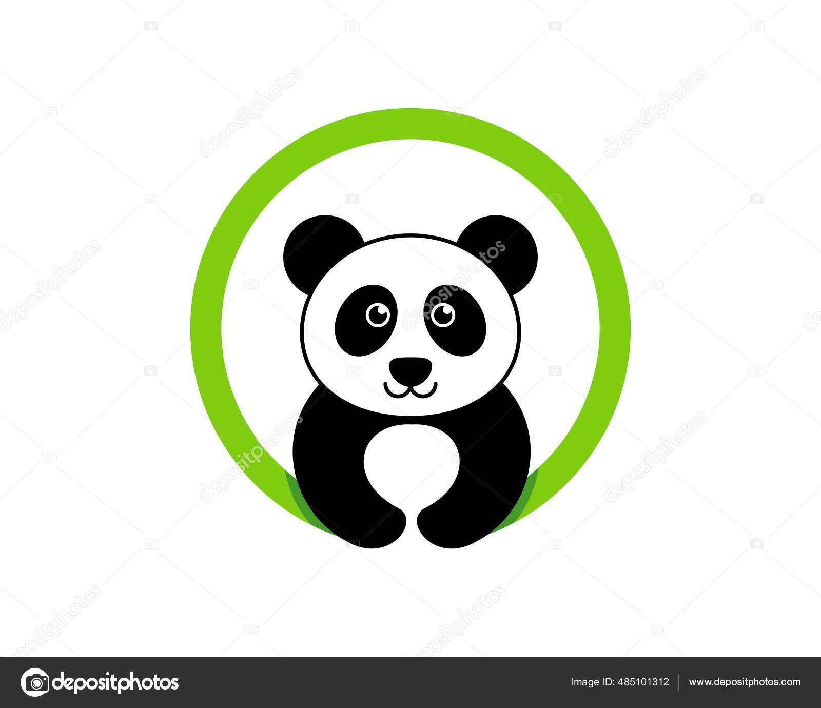 Green Circle Shape Cute Panda Stock Vector Image by ©skyace #485101312