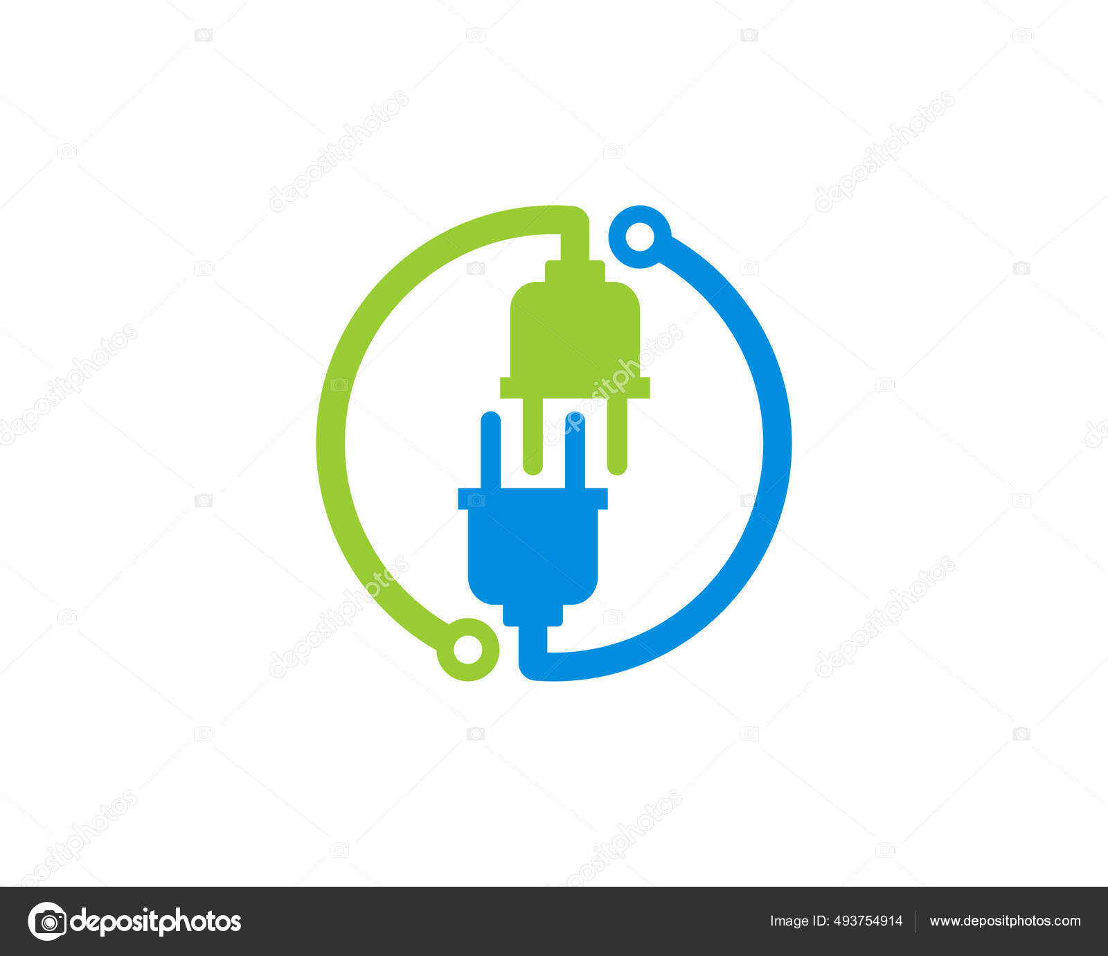 Electric Jack Connection Circle Shape Logo Stock Vector by ©skyace ...