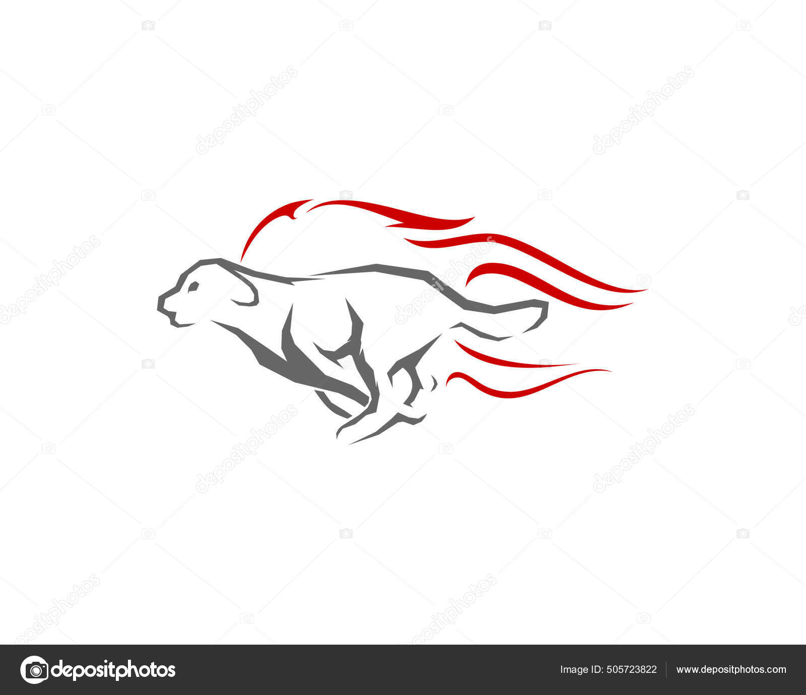 Running Dog Fire Flame Silhouette Vector Logo Stock Vector by ©skyace ...
