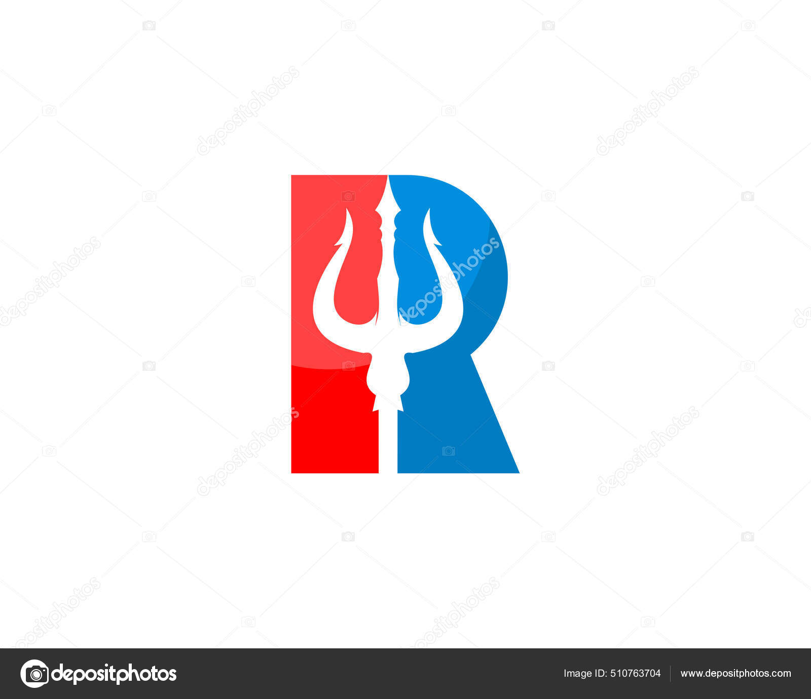 Letter Trident Middle Stock Vector by ©skyace 510763704