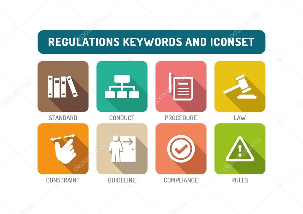 Regulations Icons Set Stock Vector by ©garagestock 106578552