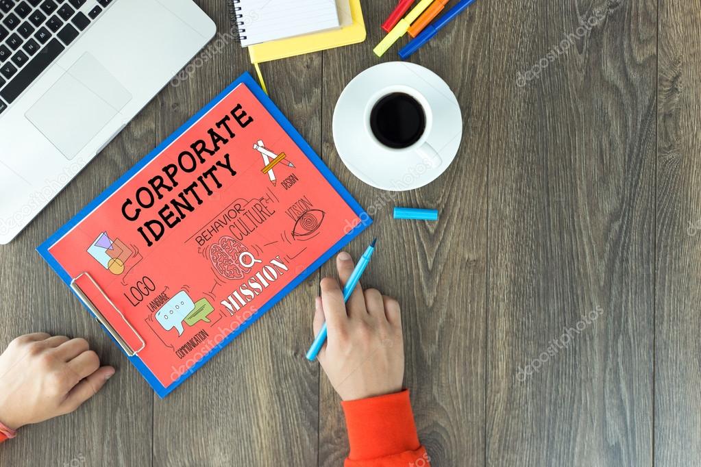 CORPORATE IDENTITY text on paper Stock Photo by ©garagestock 125299694