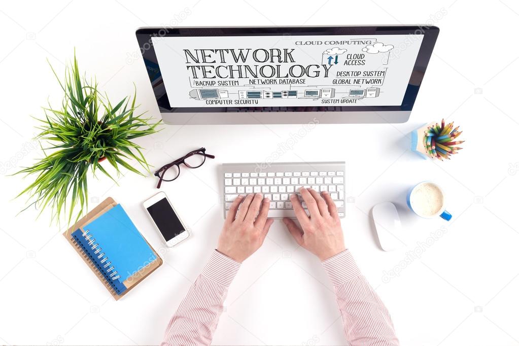 NETWORK TECHNOLOGY text on screen — Stock Photo © garagestock #125347074