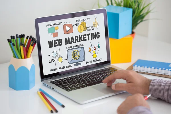 WEB MARKETING text on screen - Stock Image - Everypixel