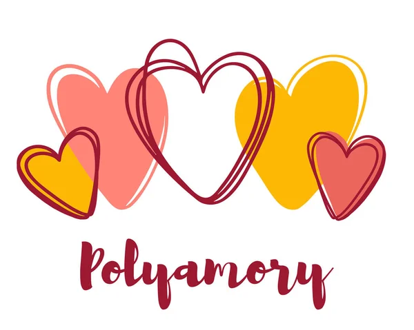 Illustration of a polyamorous heart symbol with an infinity sign. A set ...