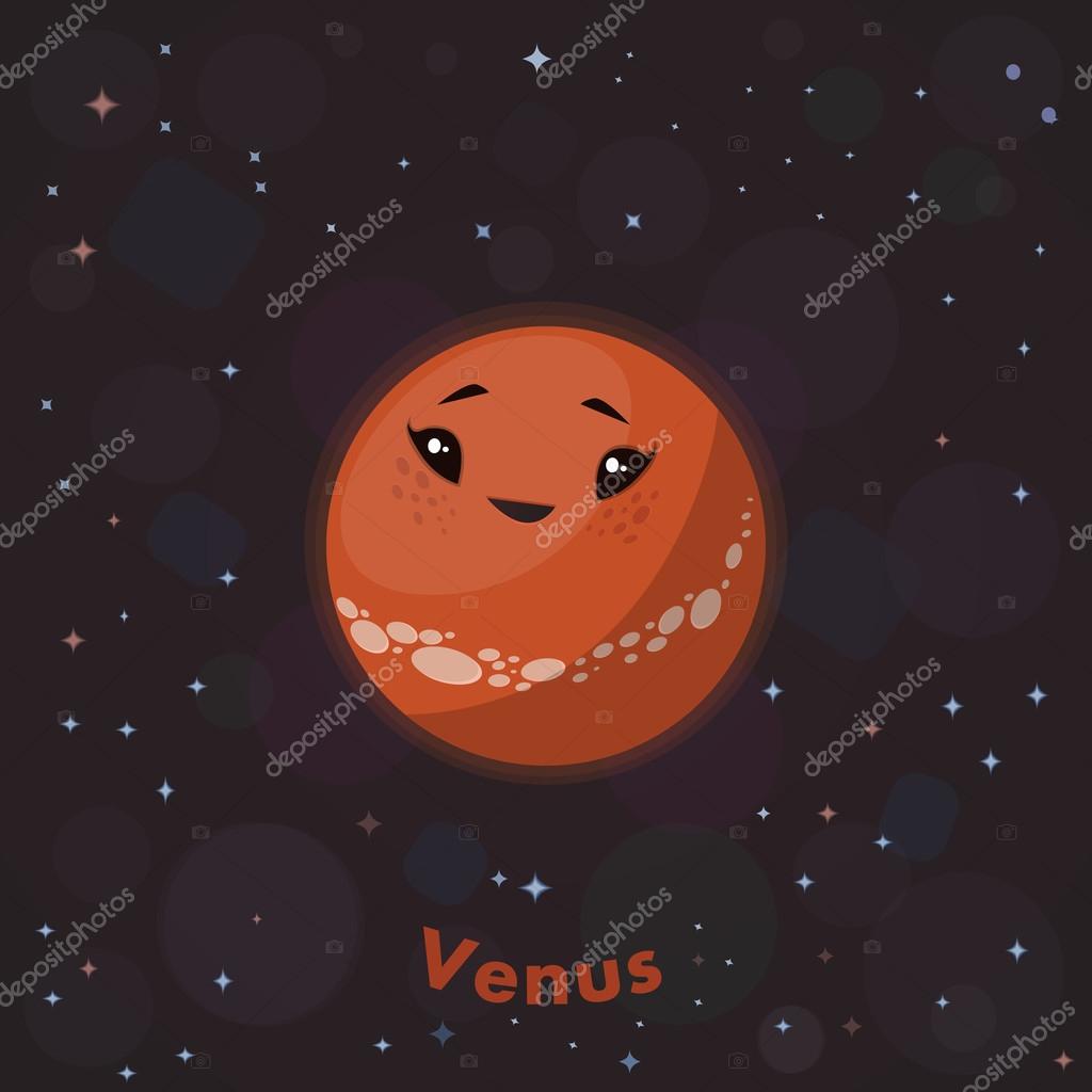 Lindo planeta Venus. Ilustración vectorial Ilustración de stock de ...