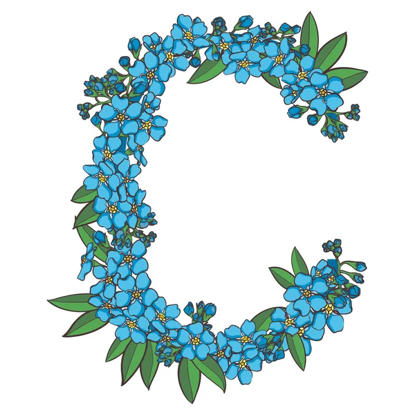 Forget me not vector alphabet — Stock Vector © Zelenkova #124213628
