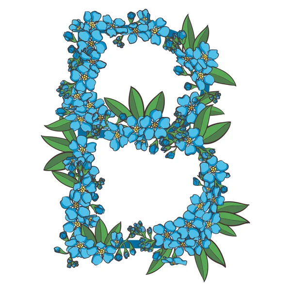 Forget me not vector alphabet — Stock Vector © Zelenkova #124213628