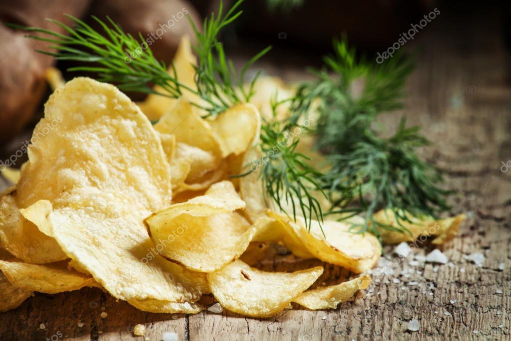 Salted potato chips Stock Photo by ©5PH 108798846