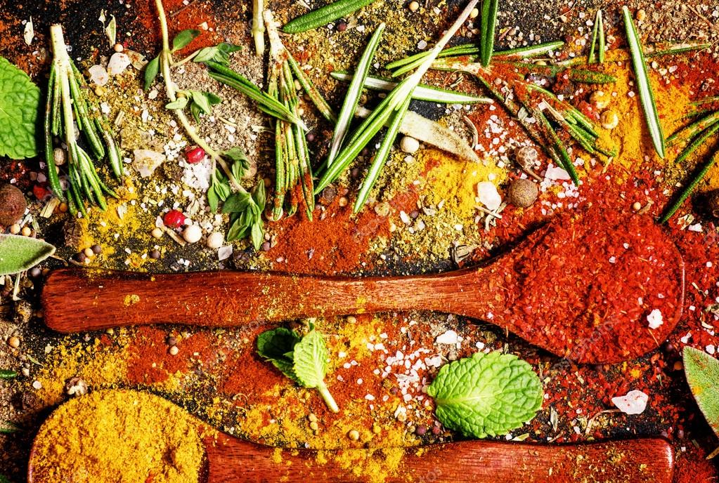 Spices background, food background, mix of oriental spices Stock Photo ...