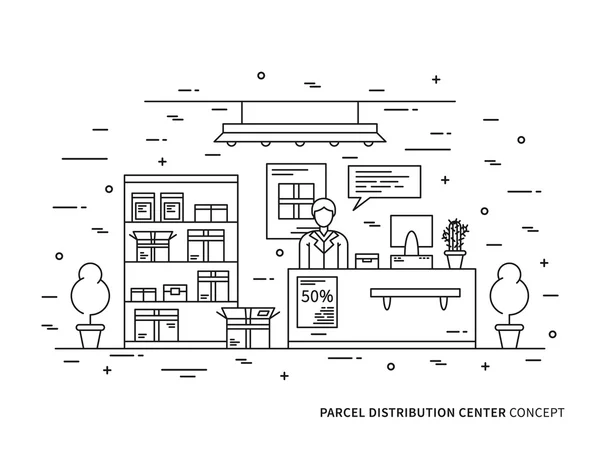 Line art parcel pick-up Stock Vector Image by ©AleksOrel #107647682