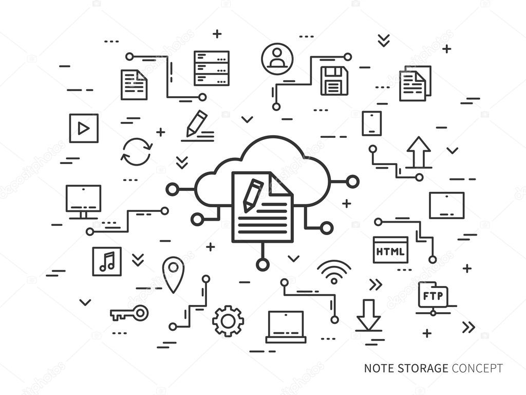 Note cloud concept Stock Vector Image by ©AleksOrel #110170706