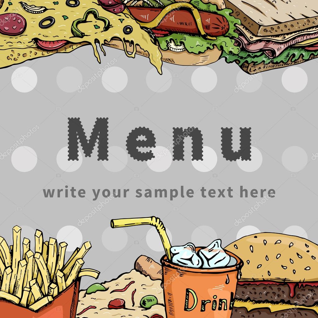 Tasty fast food frame/background Stock Vector Image by ©Hmarka #117551988