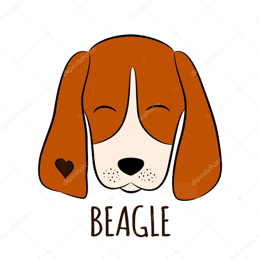 Cartoon Sad Beagles Face