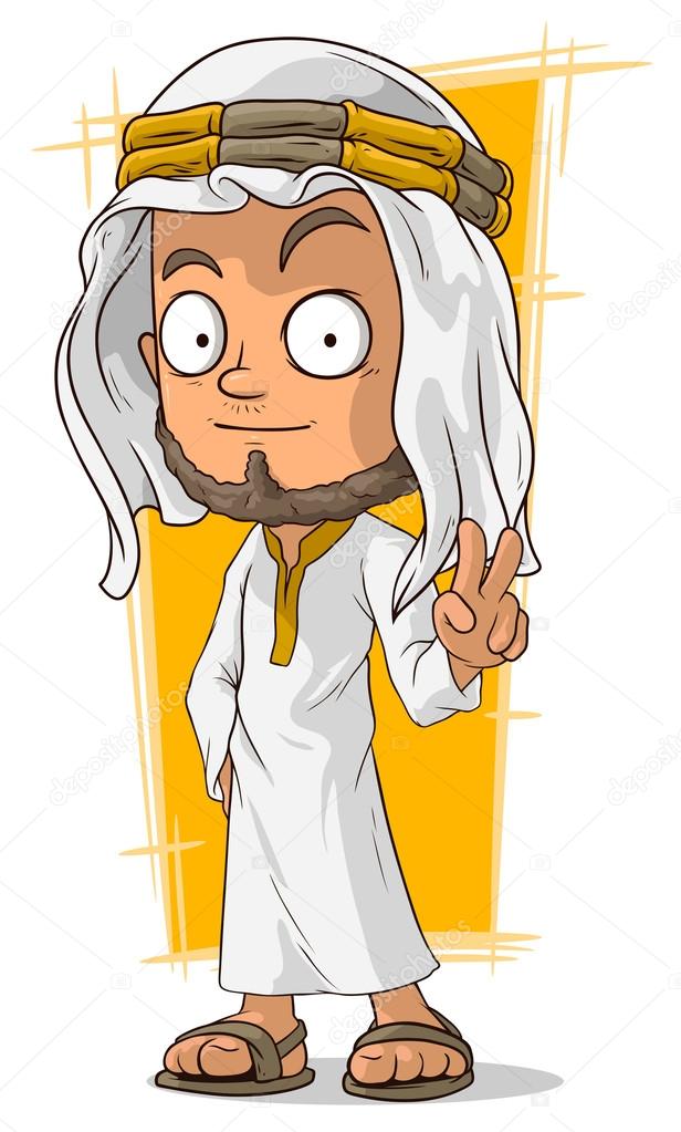 Sheik árabe de desenho animado em véu — Vetor de Stock © GB_Art #116649964