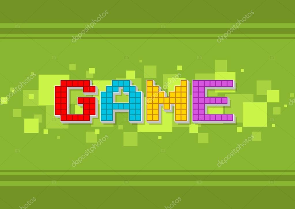 Pixel computer color game text screen Stock Vector by ©GB_Art 121096290