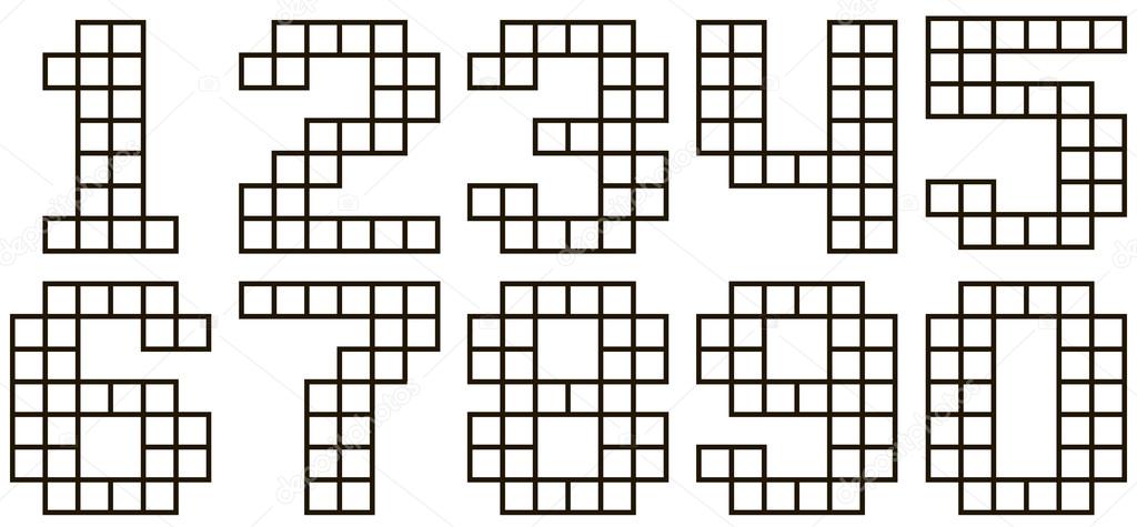 Vector pixel cell number set Stock Vector Image by ©GB_Art #121097762