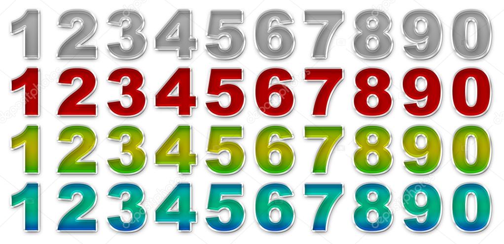 Números de color fuente conjunto — Foto de stock #121232998 © GB_Art