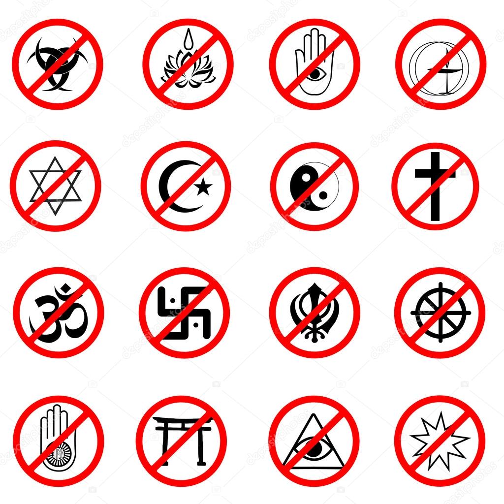 Forbidden religious symbols — Stock Photo © AlvaroGarciaTorres #110089026