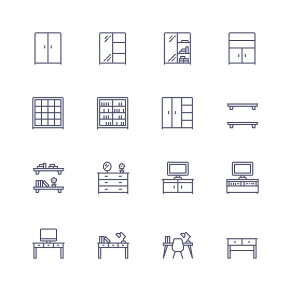 Line Home Room Types Icons Stock Vector Image by ©davooda #238699420