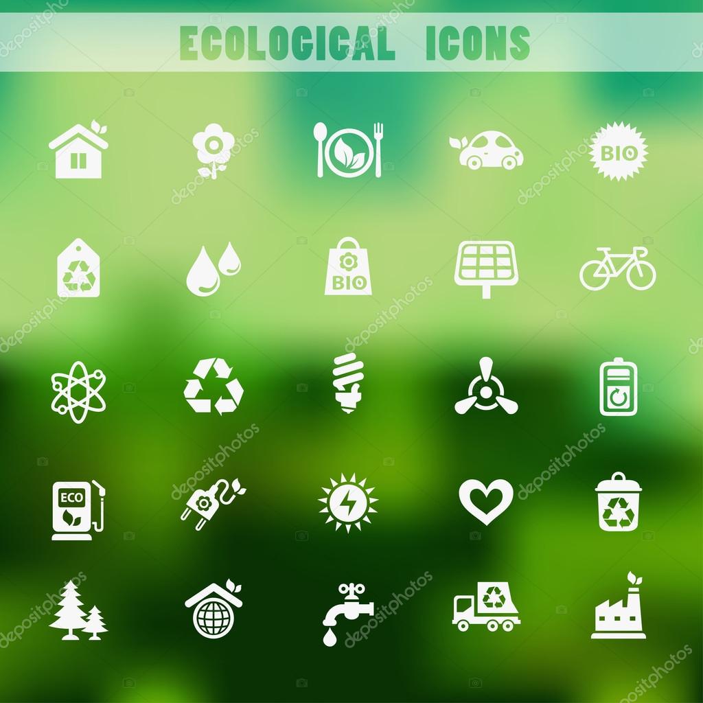Colección de iconos ecológicos Vector de stock por ©-izabell- 107042936