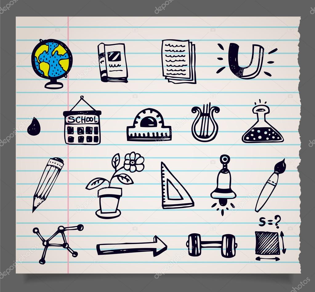 Doodle vector school items icons Stock Vector Image by ©-izabell ...