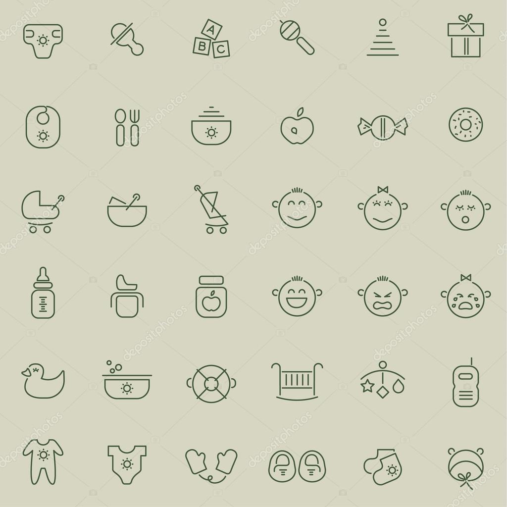 Baby Stuff icons Stock Vector by ©-izabell- 111559738