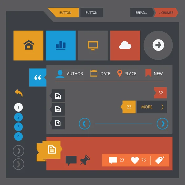 Graphic user interface vector illustration with various icons in modern ...