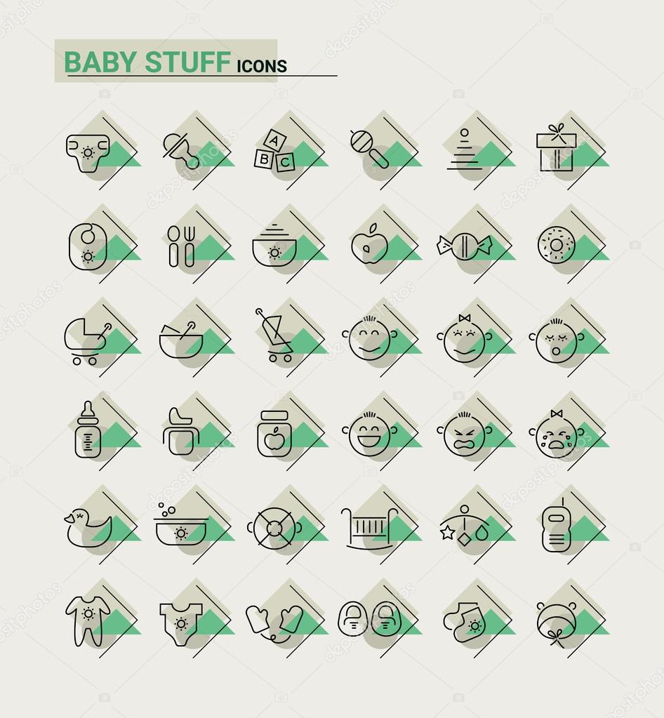 Baby Stuff icons Stock Vector Image by ©-izabell- #111561270