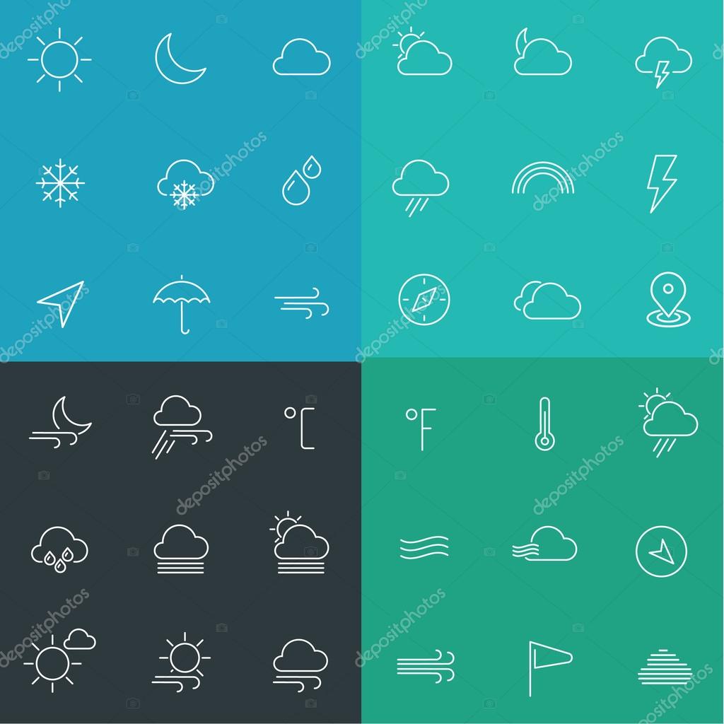 Weather icons set — Stock Vector © -izabell- #111565870