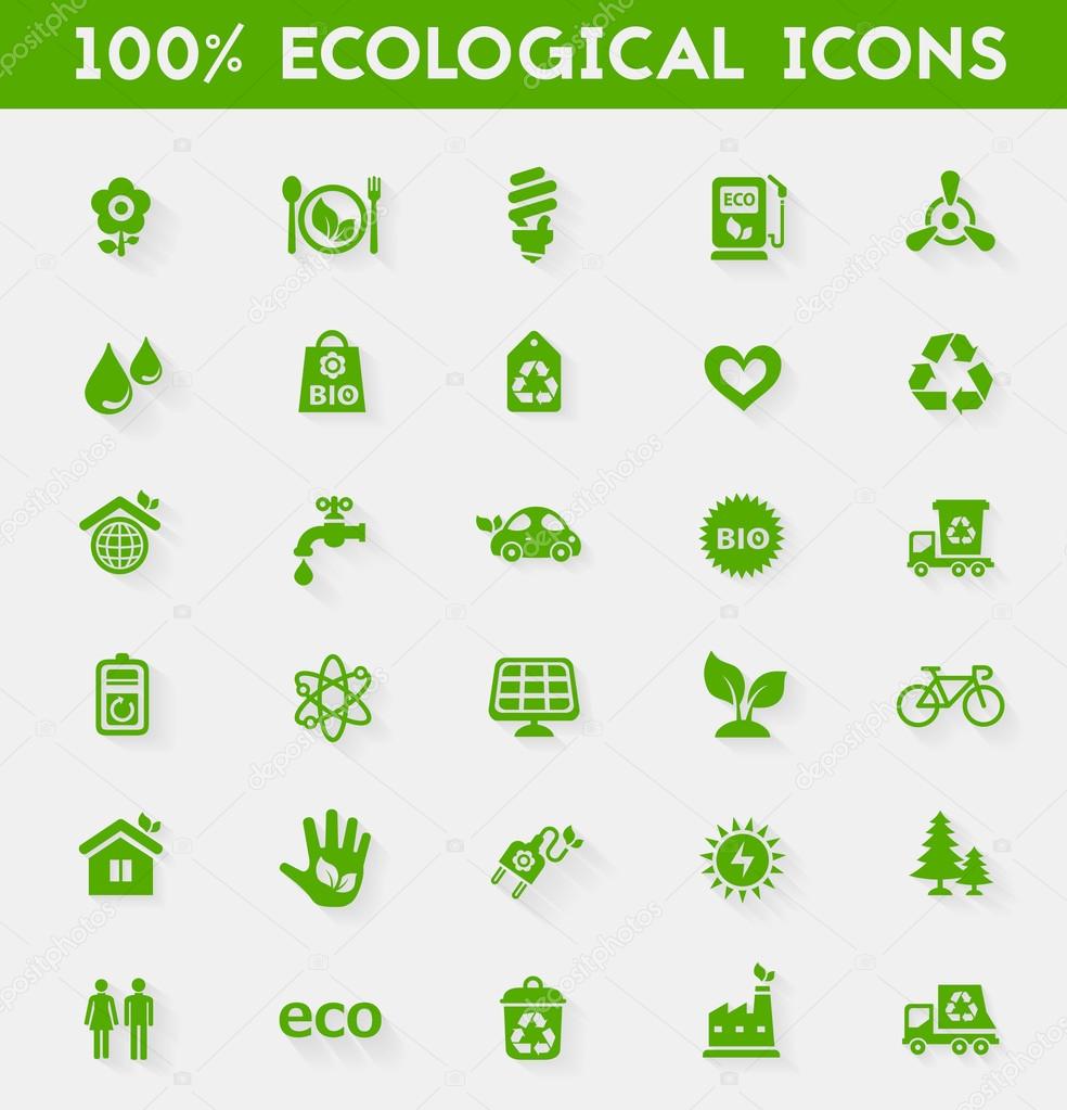 Ecological icons set Stock Vector by ©-izabell- 111568344