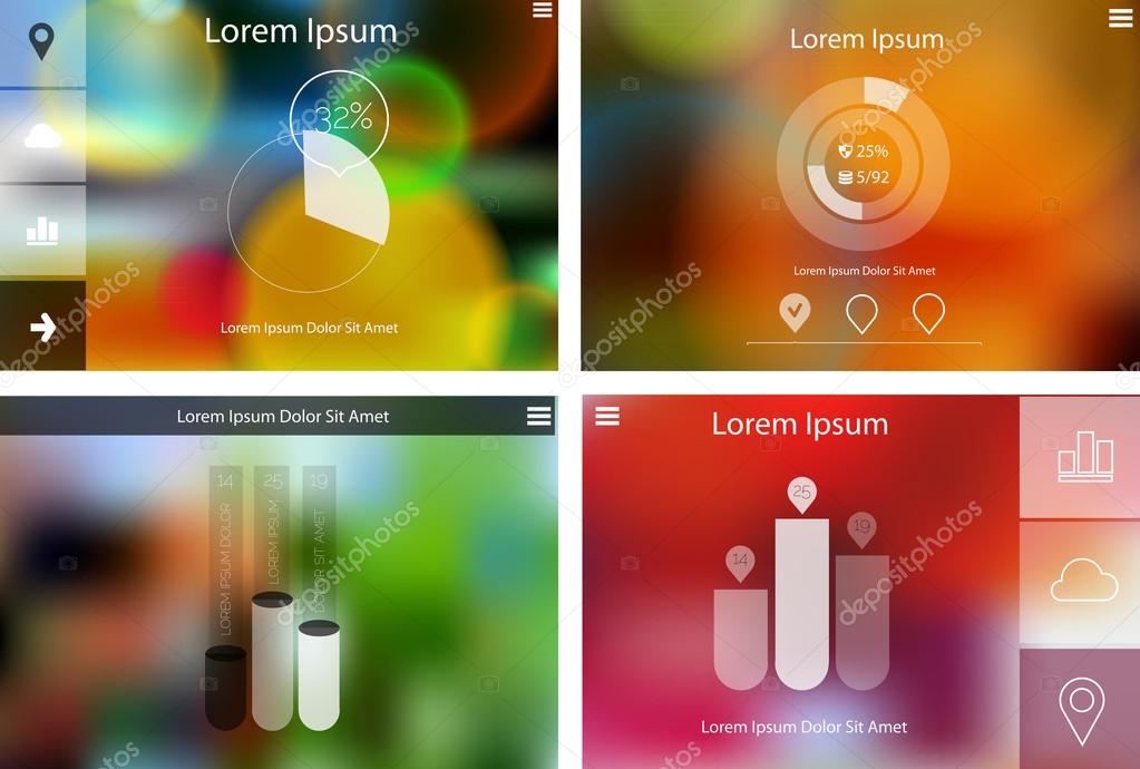 Abstract flat ui statistics templates Stock Vector Image by ©-izabell ...