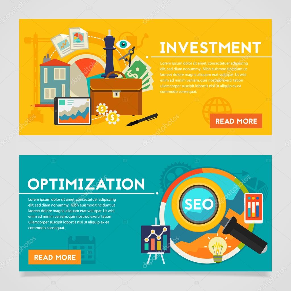 Investment and Optimization Banners Stock Vector Image by ©-izabell ...