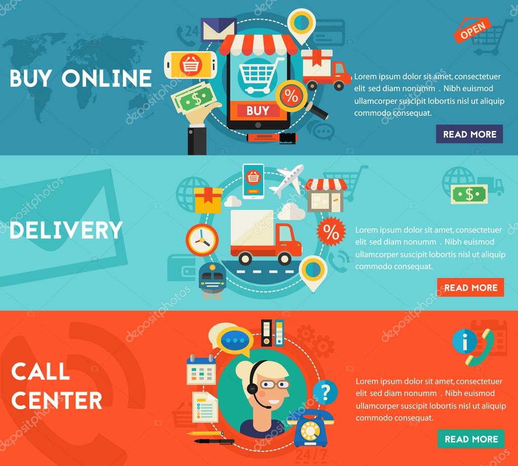 Online Shopping, Customer, Technical Support Stock Vector by ©-izabell ...