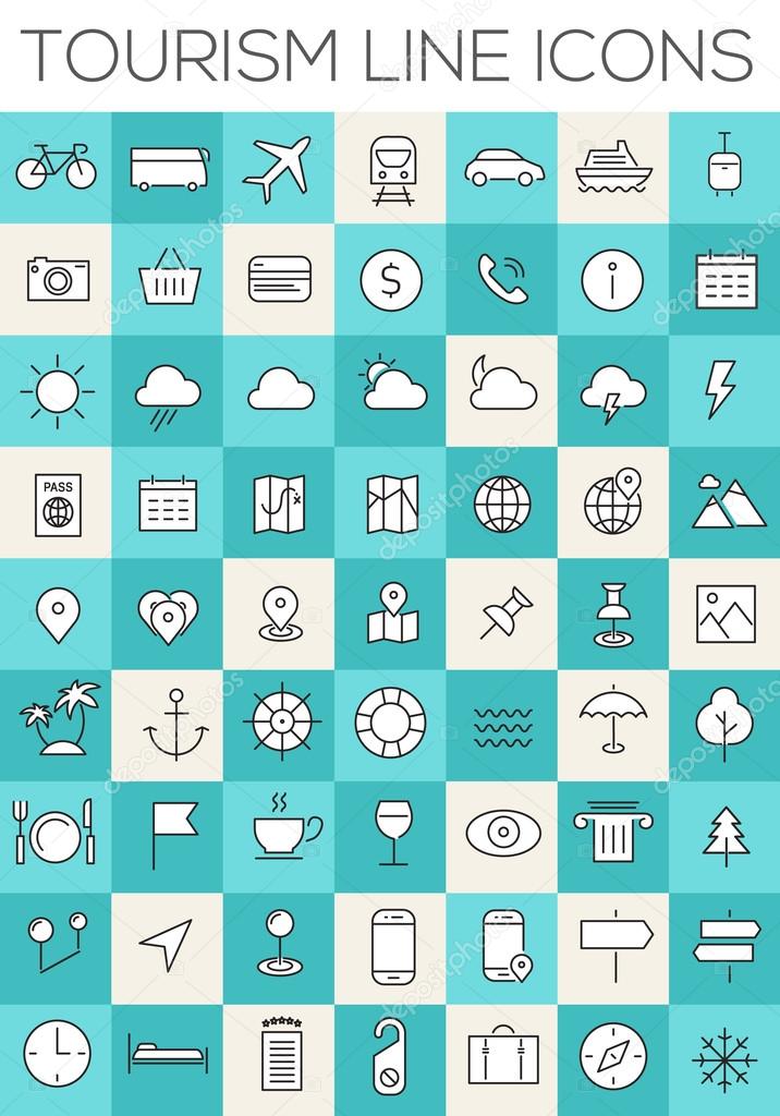 Tourism icon set. Stock Vector by ©-izabell- 120201656