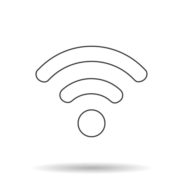 WI-FI icons set silhouettes outlines and wireless connection airwaves ...