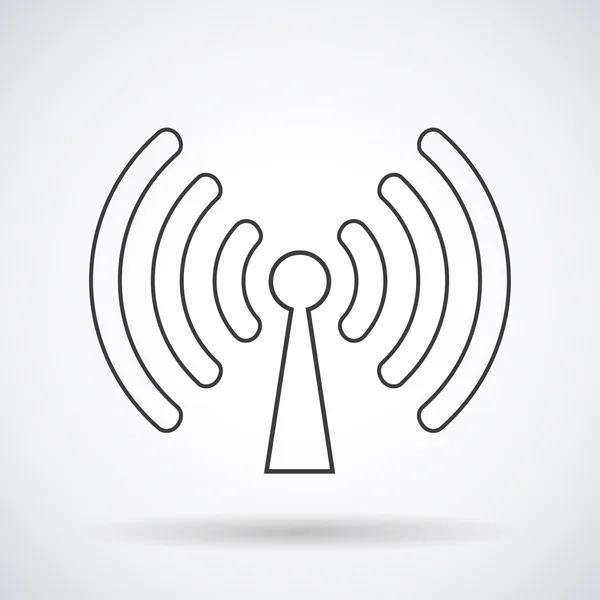 WI-FI icons set silhouettes outlines and wireless connection airwaves ...