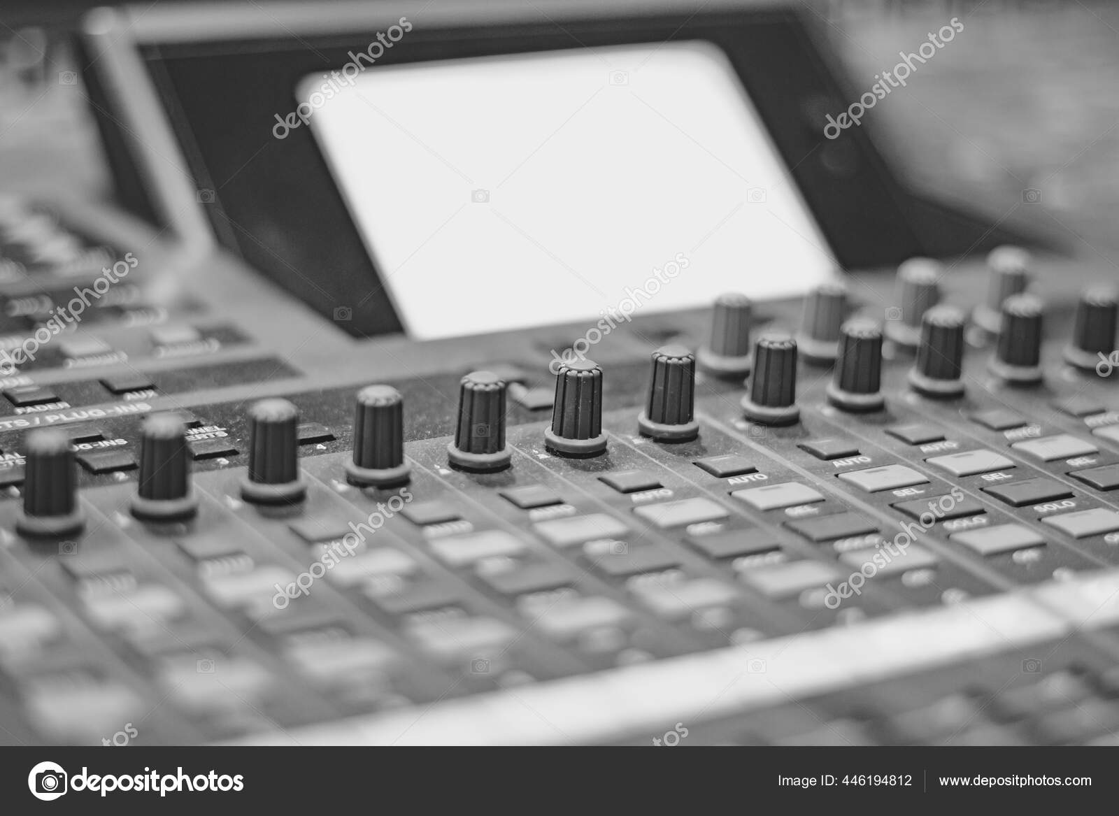 Buttons Equipment Sound Mixer Control Music Studio Stock Photo by ...