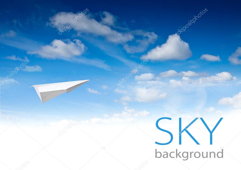 Paper plane in the sky Stock Photo by ©OlyPhotoStories 111790122