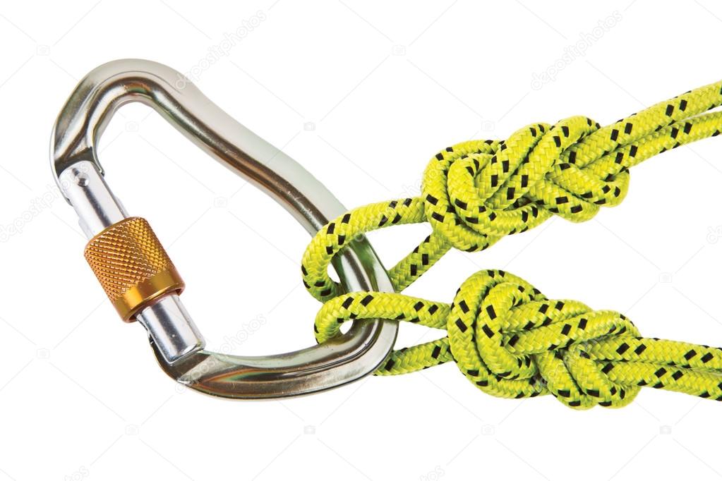 Climbing knots and carabiner Stock Photo by ©OlyPhotoStories 119167272