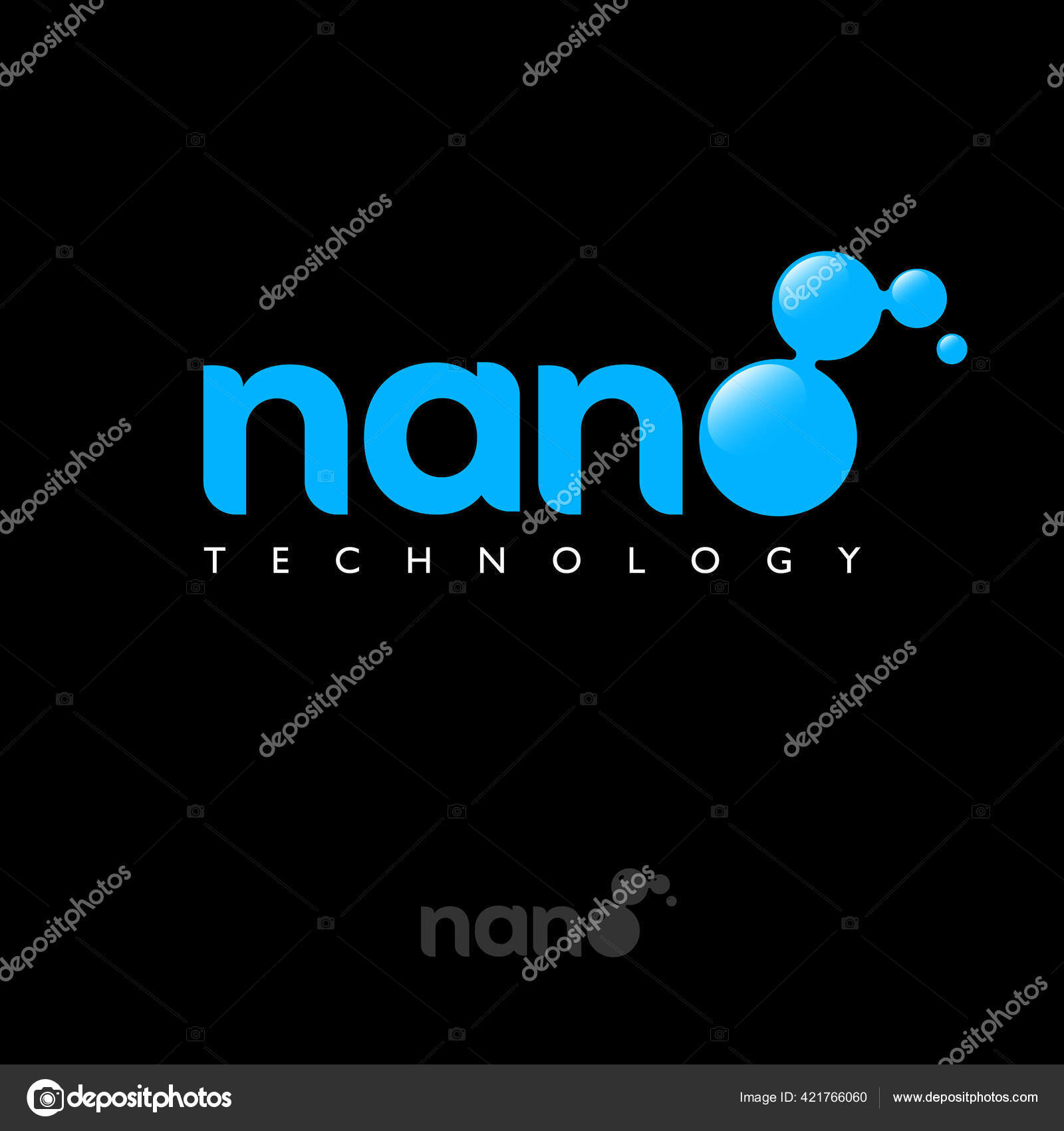 Nano Logo Letter Molecule Consist Blue Glossy Elements Symbol Science ...