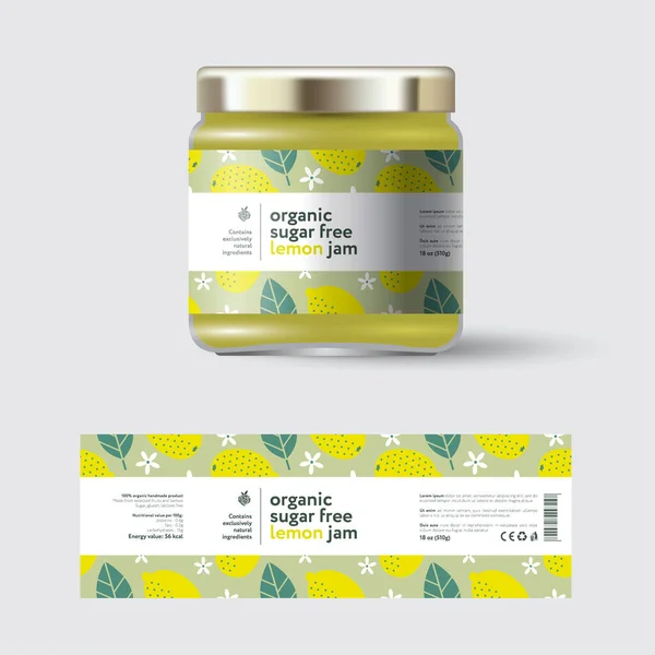 Lemon Jam Label Packaging Premium Design Flat Original Illustration ...