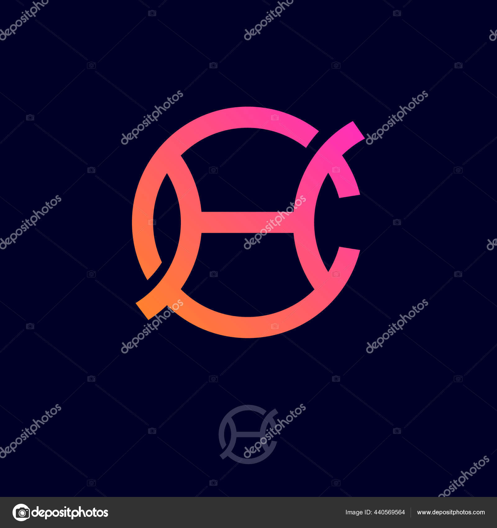 Blue Monogram Fragment Chain Link Logo Can Used Business Production ...